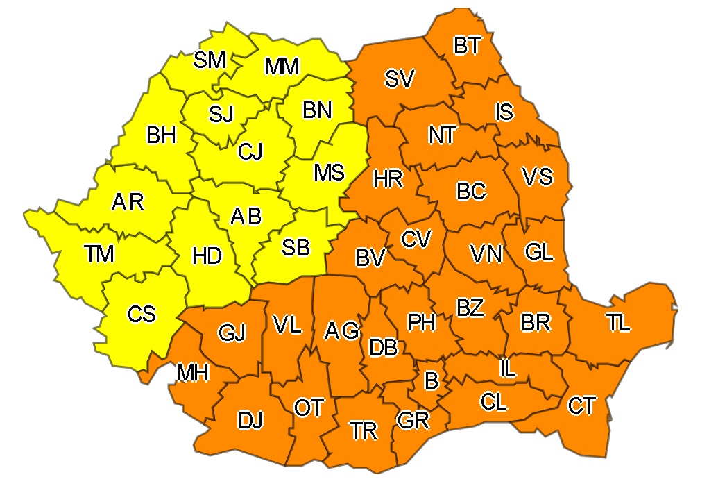 ANM: Cod Portocaliu de ger, valabil de luni inclusiv in Bucuresti ...